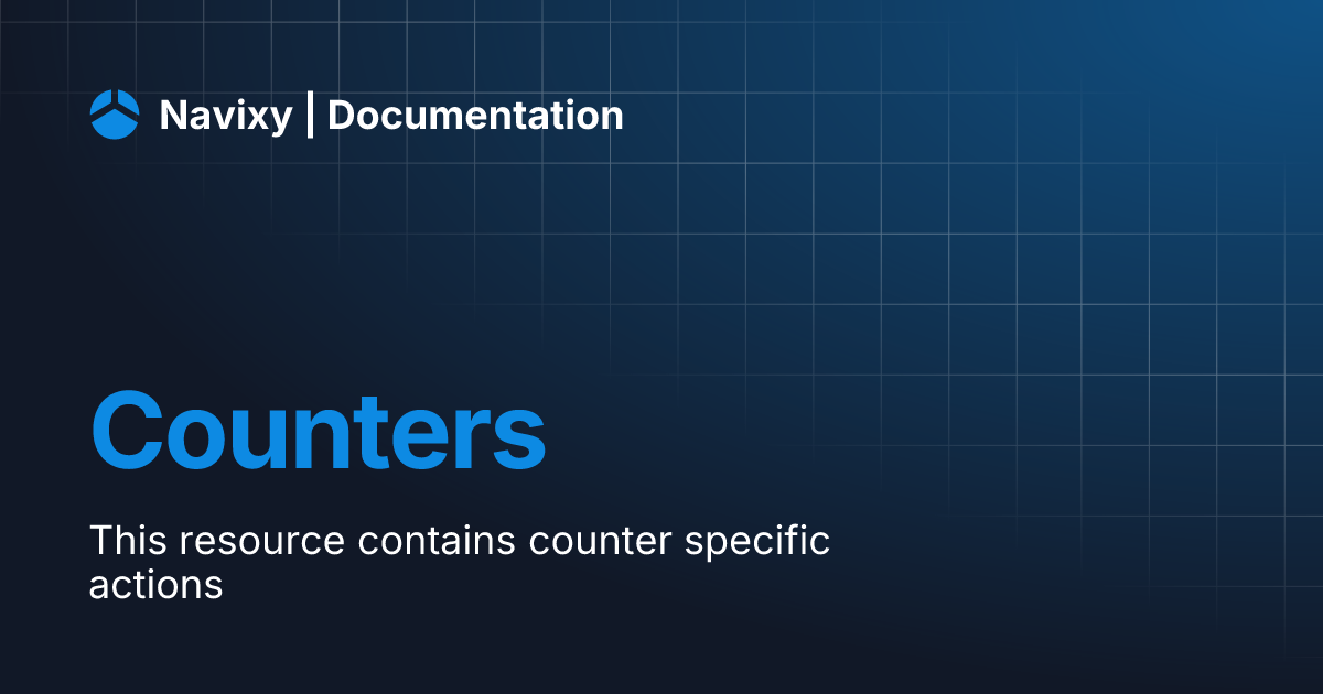 Counters | Navixy | Documentation