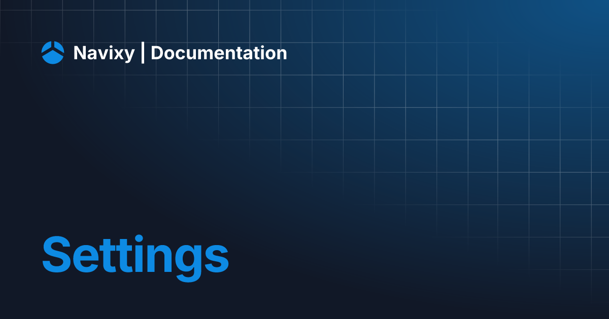 Settings | Navixy | Documentation