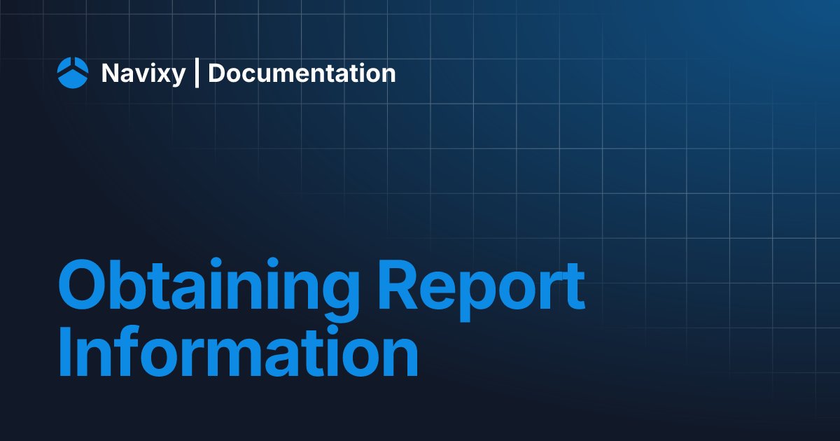 Obtaining Report Information | Navixy | Documentation